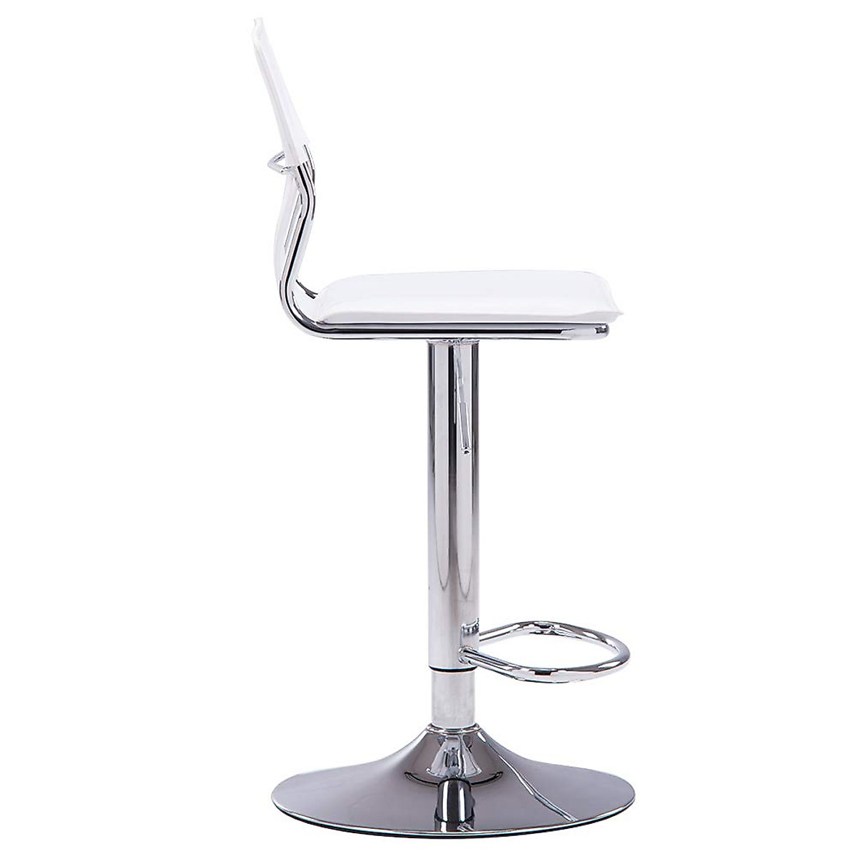 Sidanli White Adjustable Swivel Counter Bar Stool Chairs with Back (Set of 2)