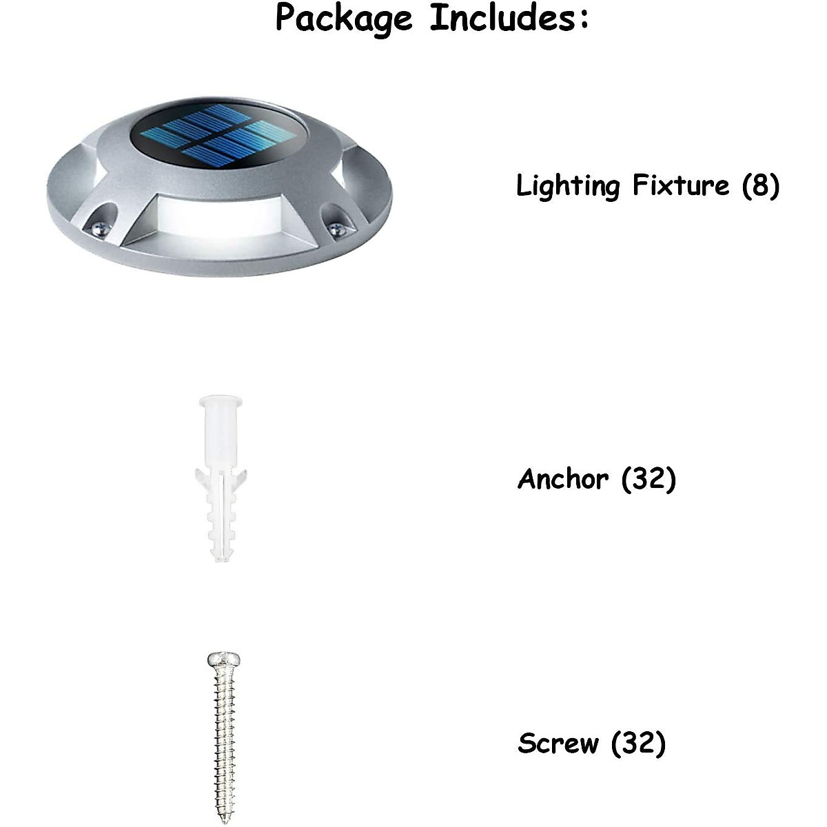 Home Zone Security Deck & Stair Solar Light Weatherproof No Wiring Silver (8-Set)