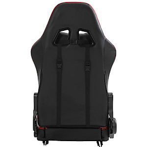 Supllueer Racing Seats Double Slide Rails Universal Racing Seats with Neck Waist Pillows fit Racing Simulator Cockpit Stand,Backrest 170 ° Ergonomic Adjustment,NO Stand