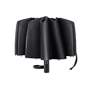 JBM Collapsible Umbrella Large Portable Auto Open Umbrella Compact Travel Umbrella Folding Sun & Rain Protection Windproof Double Reinforced Fiberglass Frame Umbrella for Adults