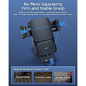 Wireless Car Charger, Baseus 15W Qi Smart Car Wireless Charger Phone Mount, Auto-Clamping Air Vent Car Charger Phone Holder Compatible with iPhone 14/13/12 Pro Max, Samsung S22/S21/S20 Ultra/S9/S8, LG