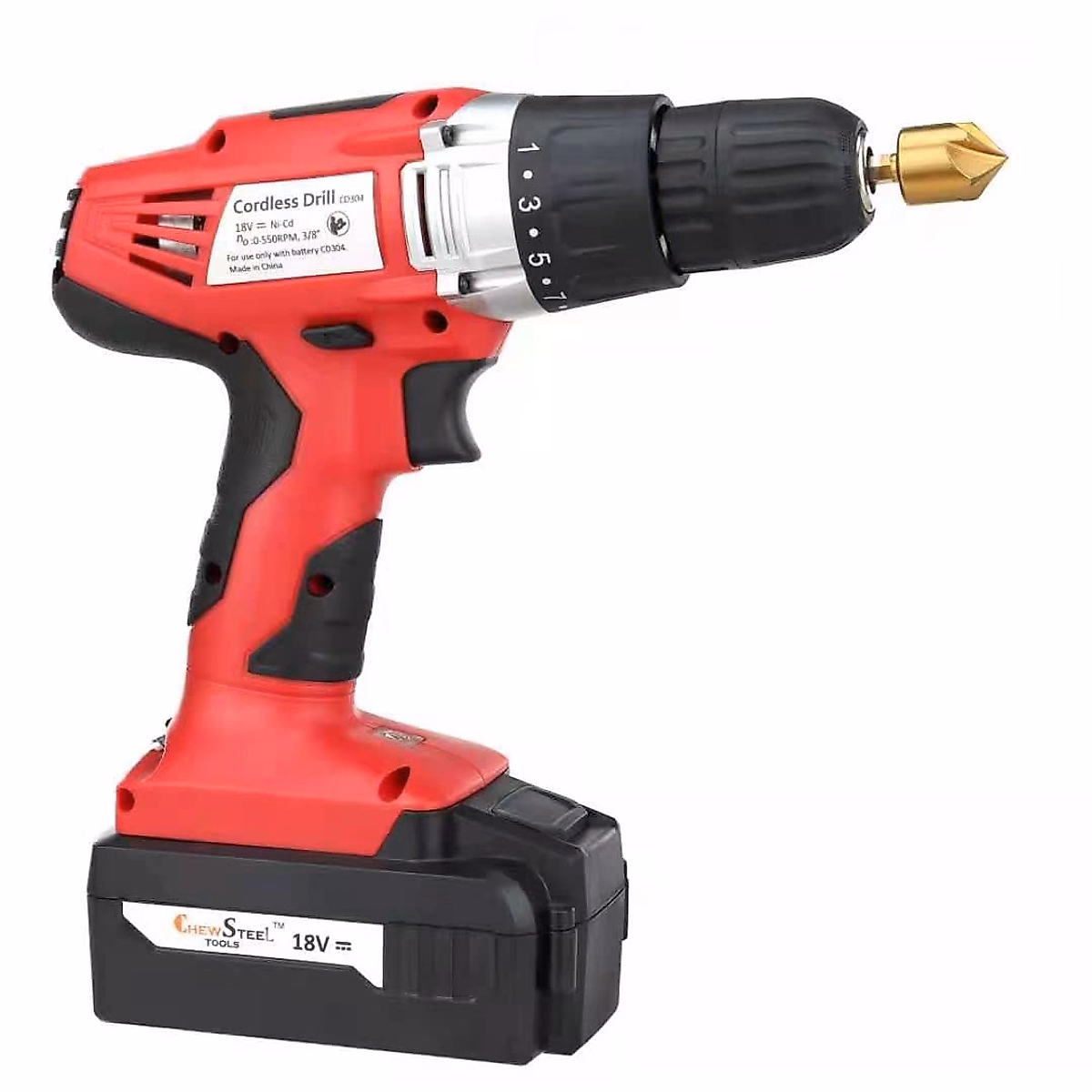 ChewSteel Tools,10 Pieces Step Drill Bit Set 1/4 Inch Hex Shank 5 Flute Countersink Drill Bit Set with 5 Inch Center Punch and Bag for Wood Metal Plastic Glass (4-20/4-12/3-12 mm)