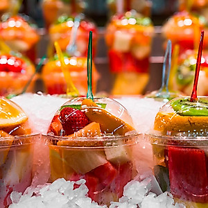 Rocutus Dessert Cups Clear Plastic Cups,50 Pack Dessert Cups Clear Plastic Cups with Dome Lids,Party Cups Fruit Cups Snack Bowls for Iced Cold Drinks Ice Cream Cupcake Parfait (6.8 OZ)