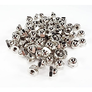 Fifty (50) 1/4-20 Nickel Plated Acorn Hex Cap Nuts (BCP243)
