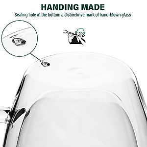 Top-spring Double Wall Glass Coffee Mugs, Clear Glass Coffee Cups with Handles - Set of 4 Double Wall Insulated Coffee Mug Tea Latte Espresso Cups (12oz, Clear)