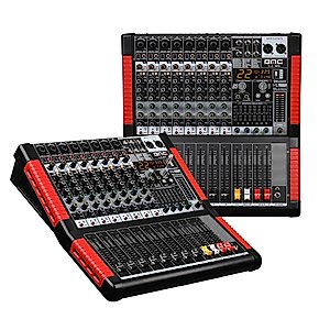 BOMGE X-8 Professional 8 Channel Audio Mixer Sound Board Mixing Console 8 Mic/Line Input Interface USB/MP3/Bluetooth Input 48V Phantom Power 24 FX DSP For PC, Studio Recording, Live Performance