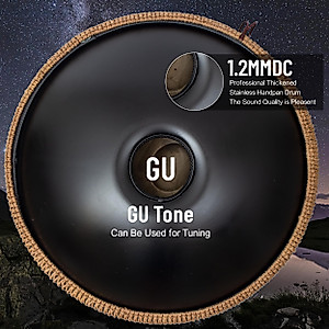 LOMUTY Handpan 22 inch D Minor Kurd Handpan 9 Notes Handpan Drum Instrument for Professional Performance, 440HZ Sound Handpan Drums for Adults (Black)