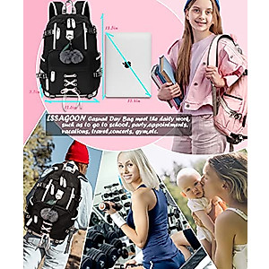 LSSAGOON Backpack for Women Teen Kids Girls, Water Resistant Casual Daypack Fits Laptop with USB Charging Port,Cute Bookbag for Travel,School,Hiking,Gift…