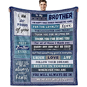Gifts for Brother, Fathers Day Brother Gift from Sister, Gifts for Brother Adult, Birthday Gifts for Brother, Brother Birthday Gifts from Sister Or Sister, to My Brother Throw Blanket 50x60 Inch
