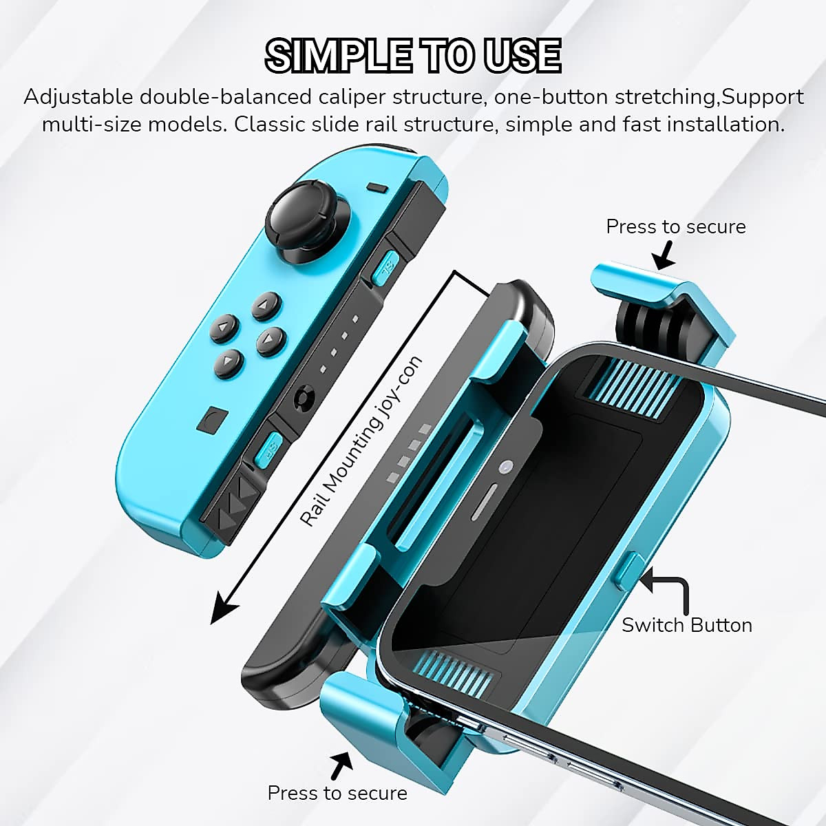 arVin Switch Joycon Controller Holder for iPhone iOS 16.0+System, N-Switch Joy Con Grip Clamp Mobile Phone Gamepad Bracket Clip for iPhone 14/14 Plus/14 Pro/14 Pro Max/13/12/11/X -Not for Android