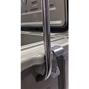 Cooler Lock Bracket Fits Yeti Roadie 20 and RTIC 20, Stainless Steel, Silver, Cooler Mount