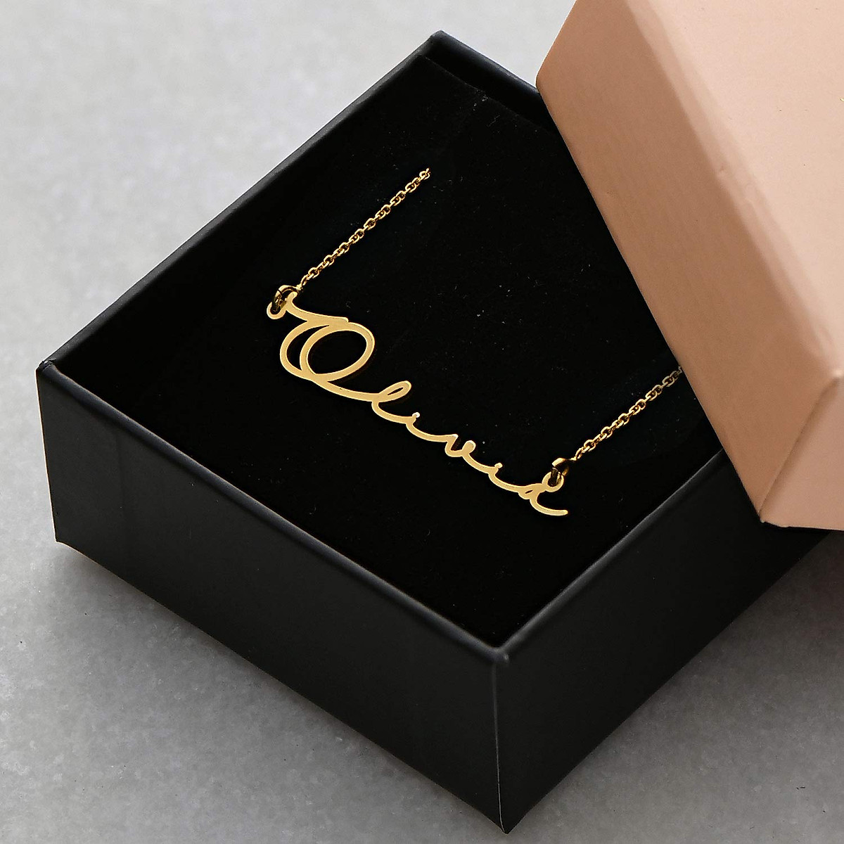 MyNameNecklace Personalized Signature Handwritten Style Name Necklace - Custom Precious Metals Silver 925 & Gold Nameplate Jewelry-Custom Any Name for Women