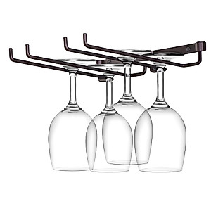 Wine Glass Rack Holder, Double Wall Mountable Stemware Storage Hanger for Kitchen or Bar