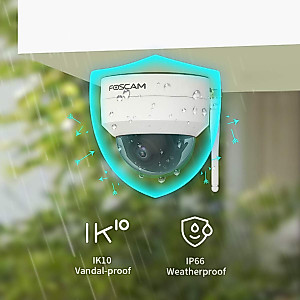 FOSCAM 4MP Outdoor Security WiFi Camera, 4X Optical Zoom PT Surveillance Dome Camera, Supports 2.4G/5G Dual-Band WiFi Connection, 66ft Night Vision, IK10, MicroSD Recording (128GB), White(VZ4)