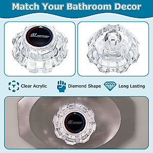 Dreyoo Shower Faucet Handle Replacement for 940-240, Shower Faucet Handle Compatible with Price Pfister Old Style Avante Series, Shower Knob Replacement for Single Handle Tub Faucet, Clear Acrylic