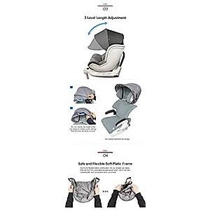 Manito Sun Shade Extender/Auxiliary Canopy for Car Seat (Black)