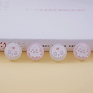 PERFECTSIGHT Cute Thumb Grip Caps for PlayStation 4/5, PS5, PS4, Xbox Series X/S, Xbox One, Switch PRO Controller, 4PCS Kawaii Soft Rubber 3D Analog Thumbsticks Grips Joystick Cover - Glitter Ghost