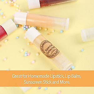 LotFancy Lip Balm tubes Empty, 60PCS 5.5ml (3/16 Oz), Clear Lip Balm Container Tubes with White Caps, BPA Free & Leak Free, Refillable