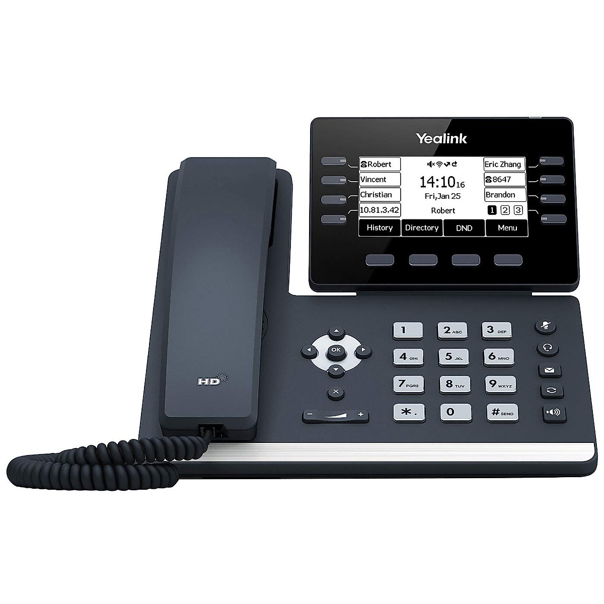 Yealink SIP-T53 IP Phone, 12 VoIP Accounts. 3.7-Inch Graphical Display. USB 2.0, Dual-Port Gigabit Ethernet, 802.3af PoE, Power Adapter Not Included