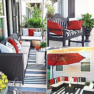 SUNROX FadeShield Outdoor Pillow Covers 12x20 Inch, Pack of 2, Water-, Stain-, UV Fade Resistant Decorative Throw Lumbar Pillow Covers for Patio Furniture Garden Balcony Couch