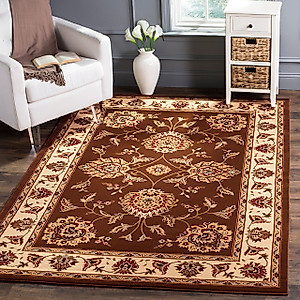 SAFAVIEH Lyndhurst Collection Accent Rug - 3'3" x 5'3", Ivory & Brown, Oriental Design, Non-Shedding & Easy Care, Ideal for High Traffic Areas in Entryway, Living Room, Bedroom (LNH555-1225)