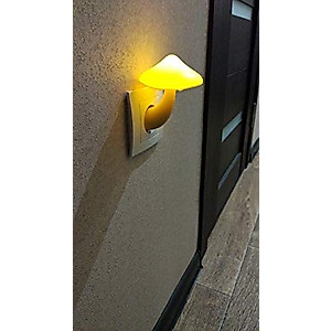 Sensor LED Night Lights for Adults Kids NightLight Cute Mushroom Night Light Plug in Wall Lamps for Bedroom, Bathroom,Toilet, Stairs, Kitchen, Hallway Corridor Warm Yellow
