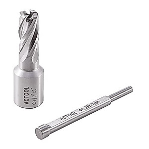 ACTOOL 1/2" Diameter × 1" Depth of Cut HSS ANNULAR Cutter with 3/4'' Weldon Shank
