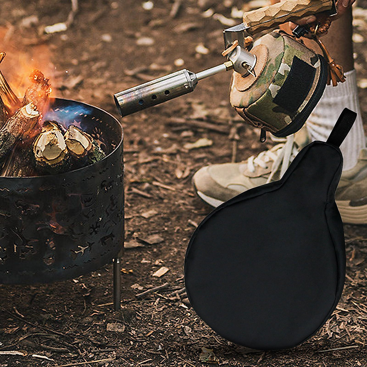 Vkinman 2pcs Lightweight Skillet Bag Cast Iron Skillet Bag for 8/10/12In Skillets Water Resistant Frying Pan Bag with Hanging Loop Skillet Pan Storage Bag for Camping Outdoors