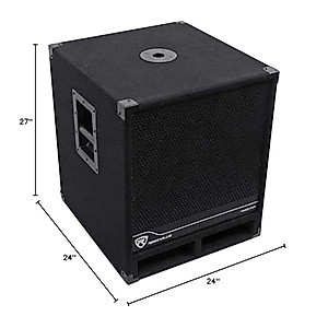 Rockville RBG15S 1600w Active Powered PA Subwoofer w/DSP + Limiter Pro/DJ, 15 inch, Black