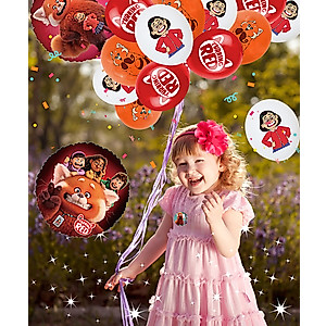 199Pcs Party Supplies, Red Party Decorations Red Party Favors Decorations Gift Set Cartoon Movie Decoration with Backdrop Cloth Flatwares Banner Balloon(Serves 10)