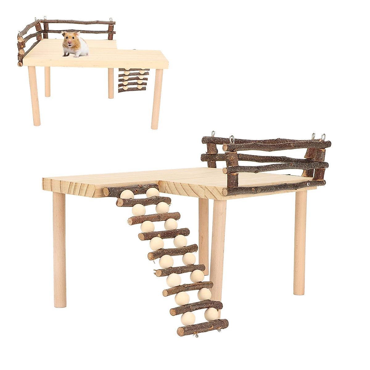 Zerodis Hamster Climb, Multipurpose Hamster Playing Hamster Bridge Rodents Chew Toy for Hamsters Chinchillas Guinea Pig Ferret Reptile