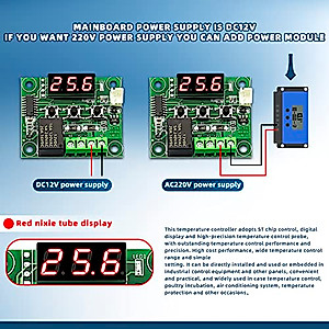 DaFuRui 3Pack W1209 Digital Temperature Controller Module，W1209 Temperature Controller Board Case with Waterproof NTC Probe -50~110℃ DC 12V Electronic Temp Control Module Switch