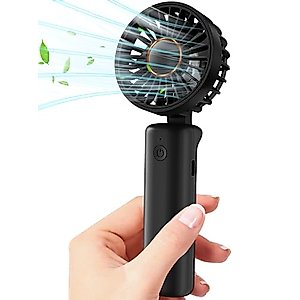 Hssio Portable Handheld Fan, Mini Desk Fan Foldable 2000mAh, 180° Ratotion, 3 Speeds, Ultra Quite, Up to 8H Long Use Time, Small Personal Cooling Fans Makeup Eyelash Fan for Women Girl
