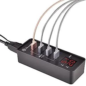 SilverStone Technology Smart Four Port USB 3.0 Hub with Fast Charging & Power LED Meter EP03B (RL-EP03B)