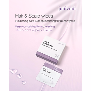 Junivuni hair scalp wipe - Soothe and Revive: Scalp Care Hair Cleansing Wipes - Refresh your hair, anywhere, anytime - Great for Braids, Dread hairstyles