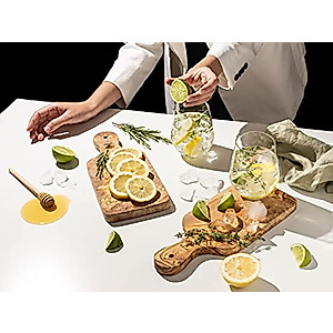 SOLTAKO Olive Small Cheese Boards, Set of 2 Small charcuterie Boards with Handle, Set of Mini charcuterie Boards, Cutting Boards for Kitchen, Butter Board Set, Handmade, 11.4"x4.9"