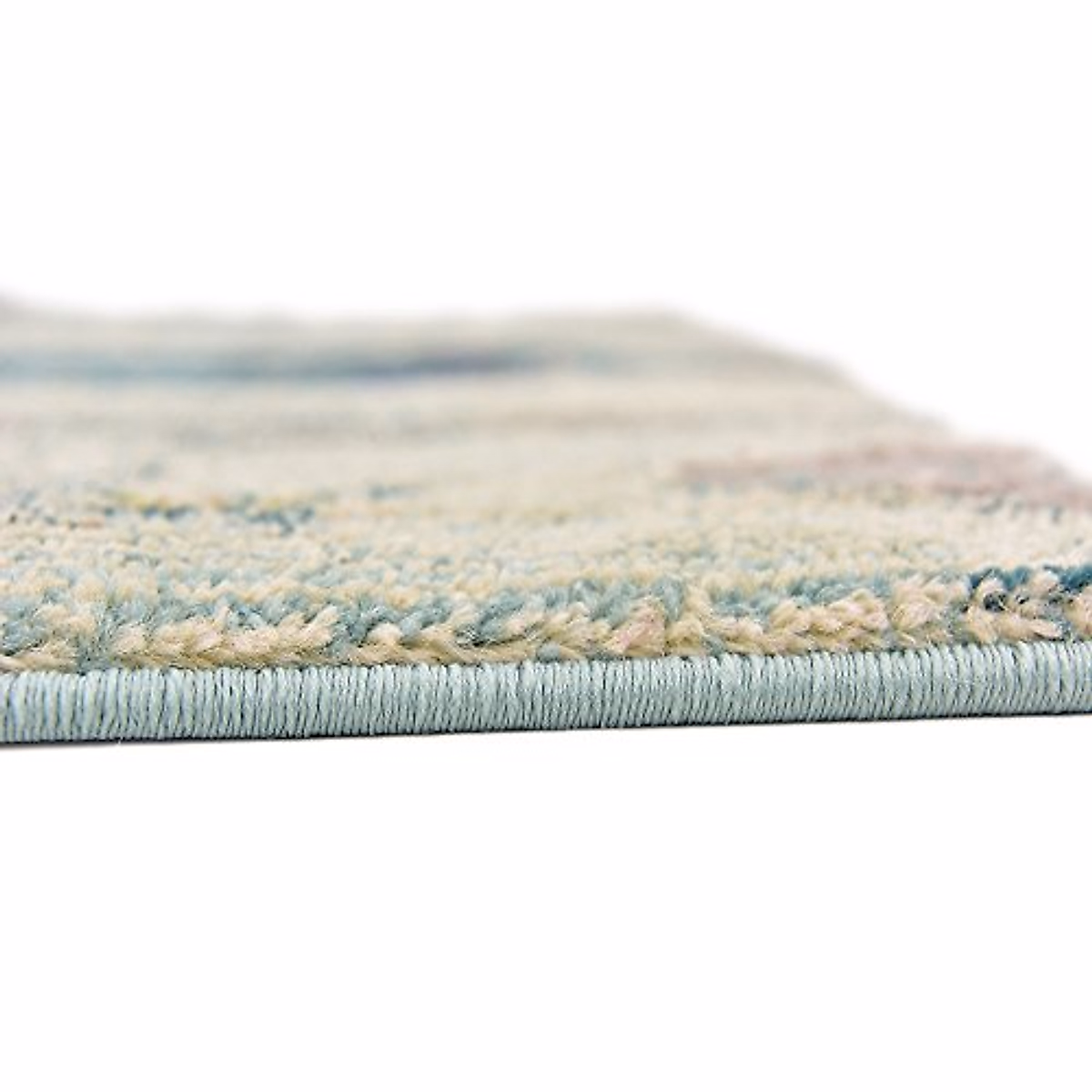 Unique Loom Positano Collection Coastal Modern Fish Light Blue Runner Rug (2' x 7')