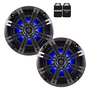 Kicker OEM Replacement Charcoal 6.5" 4-Ohm Coaxial Marine Speakers (Pair)