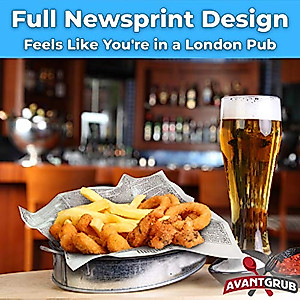 Greaseproof, Durable 12x16 Newsprint Wax Paper 300Pk. Deli Food Basket Liner Sheets for Fish, Burgers, Fries, BBQ and Sandwiches. Perfect for Your Movie, Circus or Carnival Theme Party or Cookout.