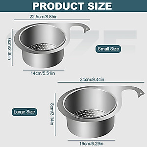 Stainless Steel Sink Drain Strainer Basket, 2024 New Multifunction Hanging Sink Strainer Colander Drain Basket, Kitchen Sink Food Waste Filter and Vegetables Fruits Clean (1, L)