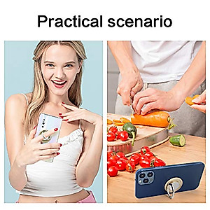 3 Pcs Cell Phone Ring Holder, Yiwanson Phone Ring Holder Finger Kickstand, 360 180 Degree Rotation, Mirror Ring Holder Bracket on Back of Phone, for All Smartphone (Gold/ Pink/ Black)