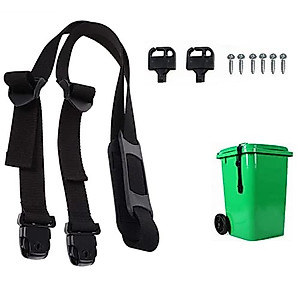 BRYHZKCM Adjustable Dustbins Secure Lock Straps, Outdoor Trash Can Strap Lock for Litter Prevention – Trash Can Locks for Animals, Squirrels, Dogs, Raccoons