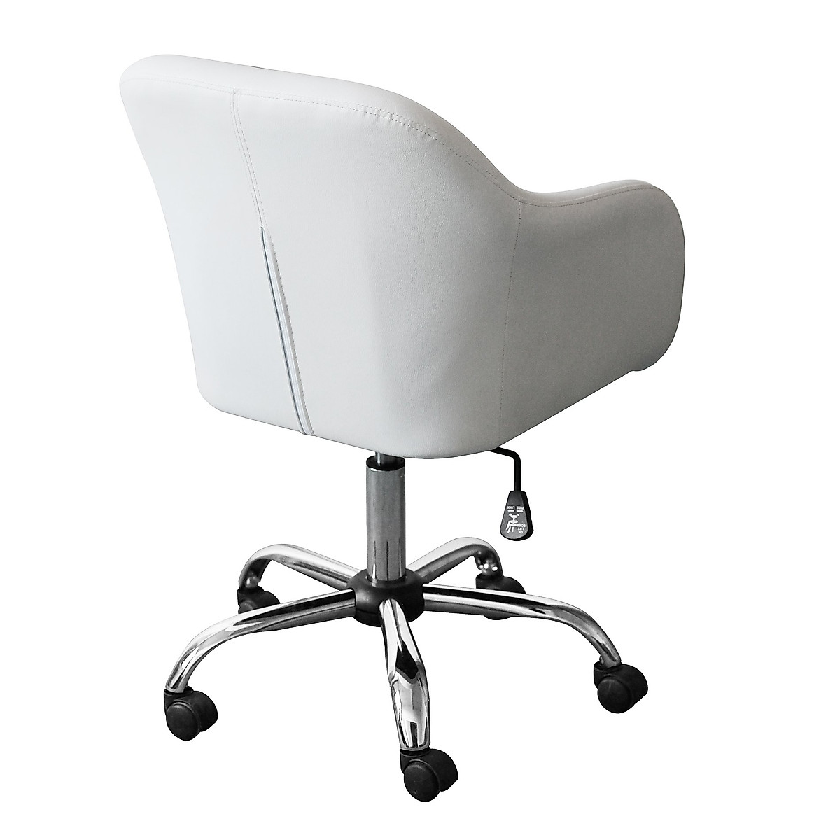 Home Office Chair Executive Mid Back Computer Table Desk Chair Swivel Height Adjustable Ergonomic with Armrest White