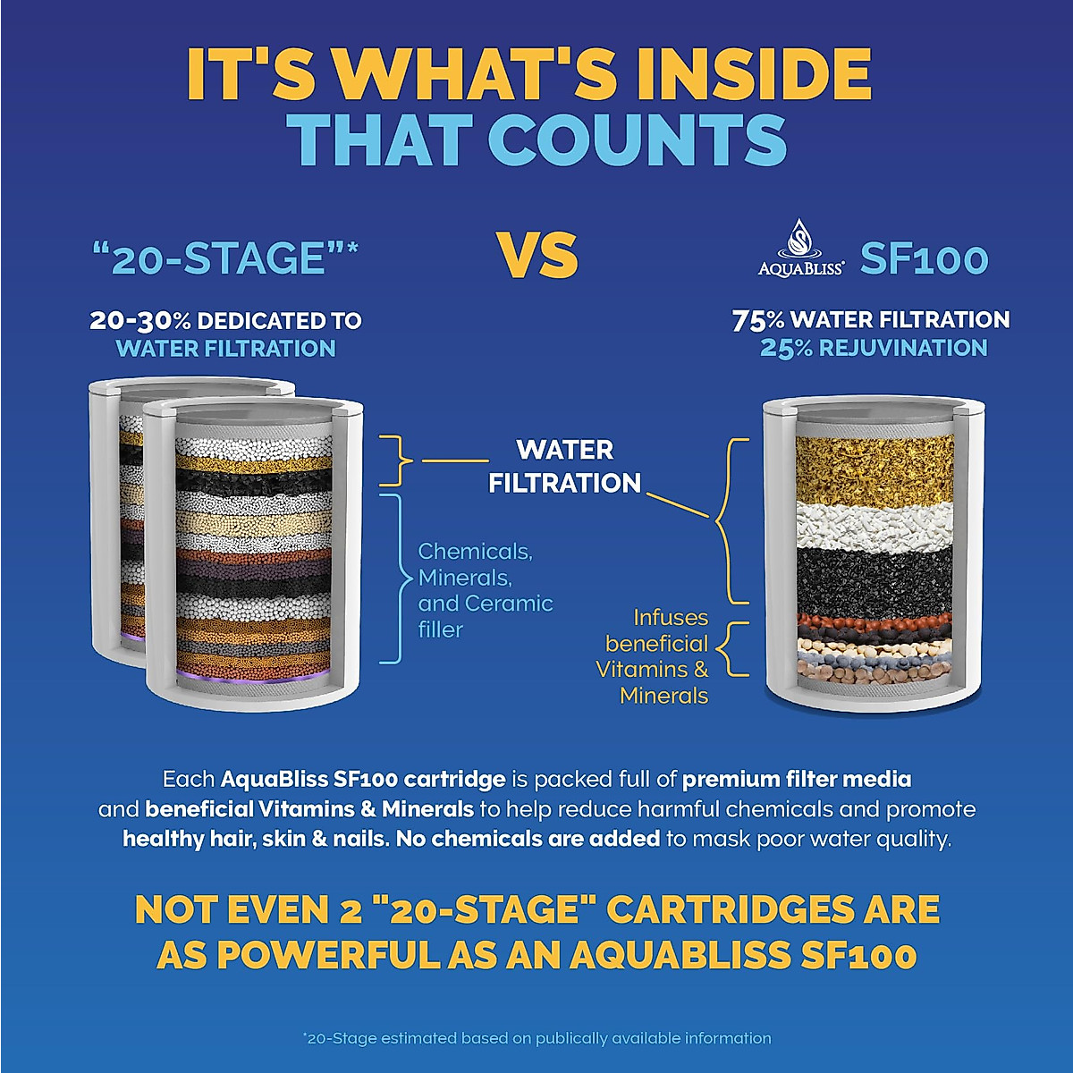 AquaBliss High Output Revitalizing Shower Filter - Reduces Dry Itchy Skin, Dandruff, Eczema, and Dramatically Improves The Condition of Your Skin, Hair and Nails - Chrome (SF100)