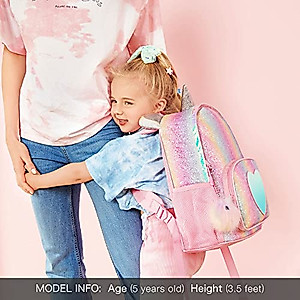 mibasies Kids Unicorn Backpack with Lunch Box for Girls Rainbow School Bag