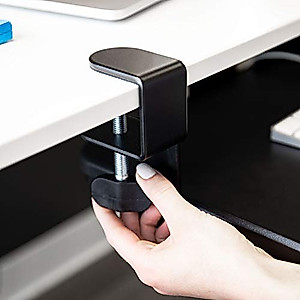 TechOrbits Keyboard Tray Under Desk – 27" Clamp On Keyboard Drawer Computer Stand – Ergonomic Mouse & Keyboard Sliding Tray Computer Desk Extender