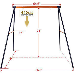 ZENY Swing Stand Frame, Heavy Duty A Frame Swing Set for Kids Adults, Weight Capacity 440lbs, Hammock Chair Stand