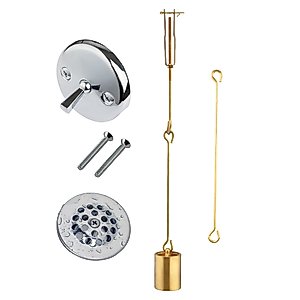 Tub Drain Linkage Assembly with Trip Lever and Strainer Done Cove, Fit for Trip Lever Bath Tub Waste and Overflow Drain by Artiwell