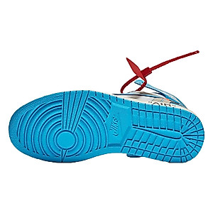 Nike Mens Air Jordan 1 X Off White NRG UNC White/Dark Powder Blue Leather Size 13