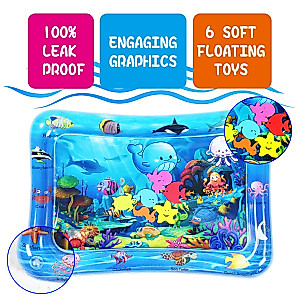 SUNSHINE-MALL Infant Toys, Tummy time Baby Toys, Inflatable Play Mat Water Cushion Baby Toys, Fun Early Development Activity Play Center for Newborn (70 x 50 cm)